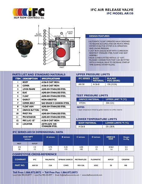 Air Release Valves - Technical Distributors - Puerto Rico Suppliers .com