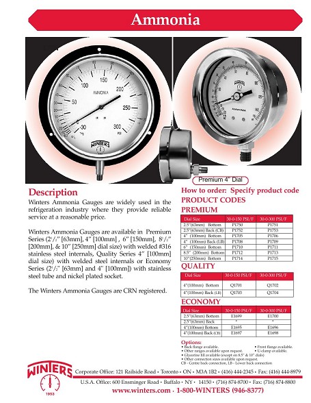 Ammonia Gauge - Montequin Distributors, Inc. - Puerto Rico Suppliers .com