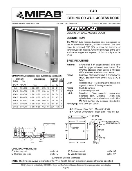 Ceiling Access Door Sizes | Shelly Lighting