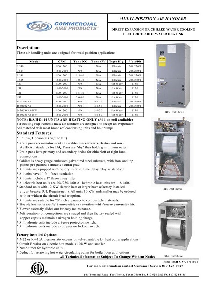 Wall Mounted Units - Technical Distributors - Puerto Rico Suppliers .com